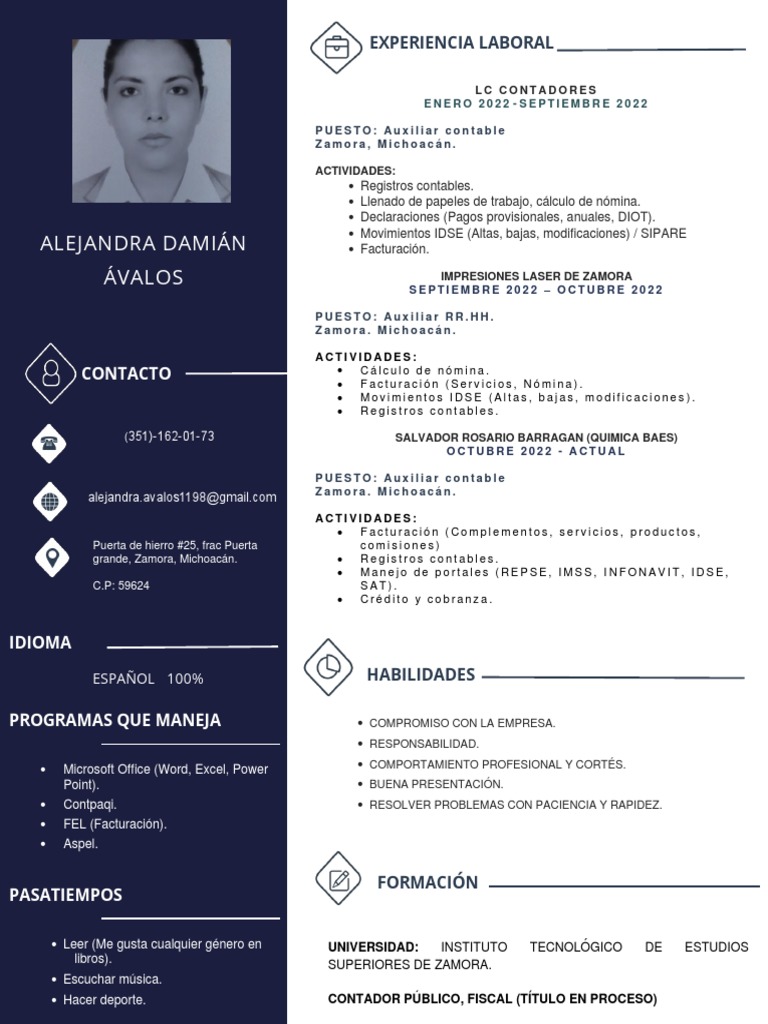 Alejandra Damian Avalos. CV | PDF