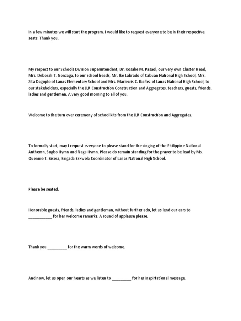 EMCEE (script, turnover) | PDF