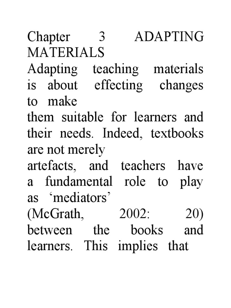 Unit 3 (Materials Adaptation) | PDF | Career & Growth