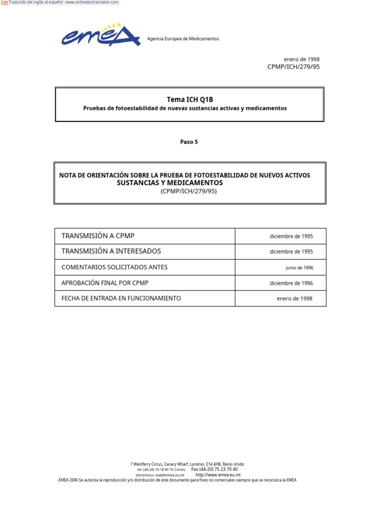 Pruebas de Fotoestabilidad ICH Q1B | PDF