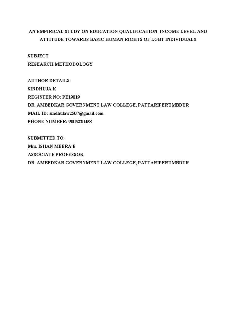 Research Methodology LLM | Download Free PDF | LGBTQIA+ Studies | Lgbt
