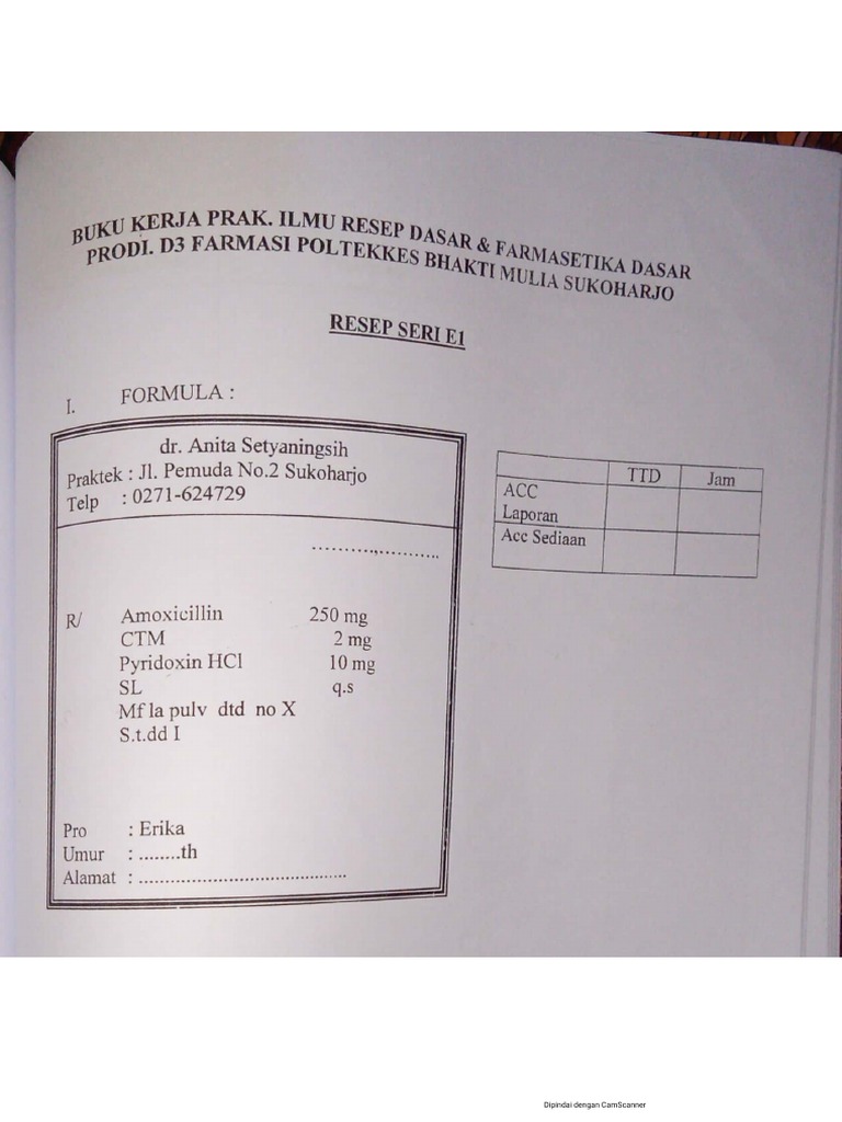 Farmasetika Dasar - Resep Seri E1-2 | PDF