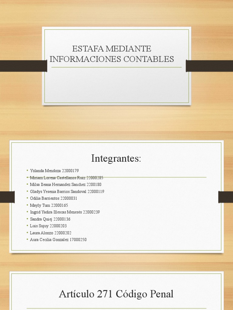 Estafa Mediante Informaciones Contables | PDF