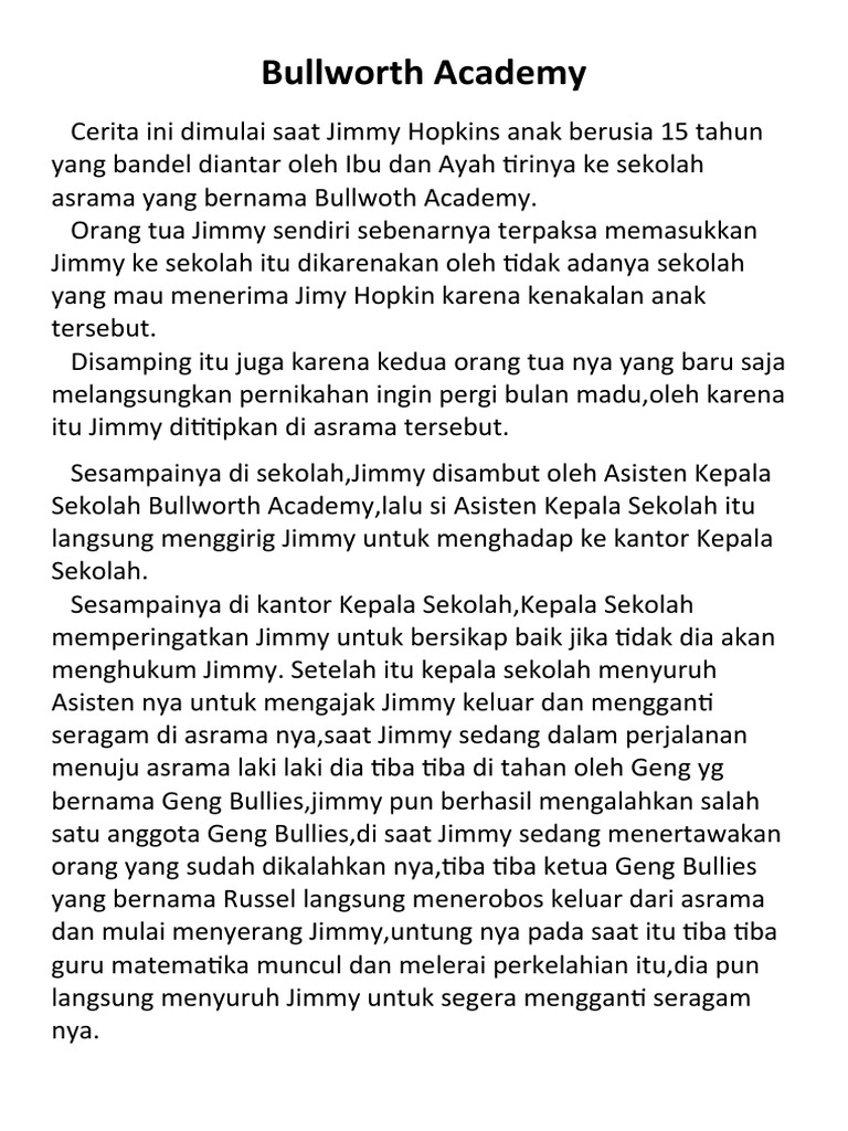 Bullworth Academy | PDF