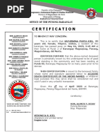 RSBSA Barangay Certificate | PDF