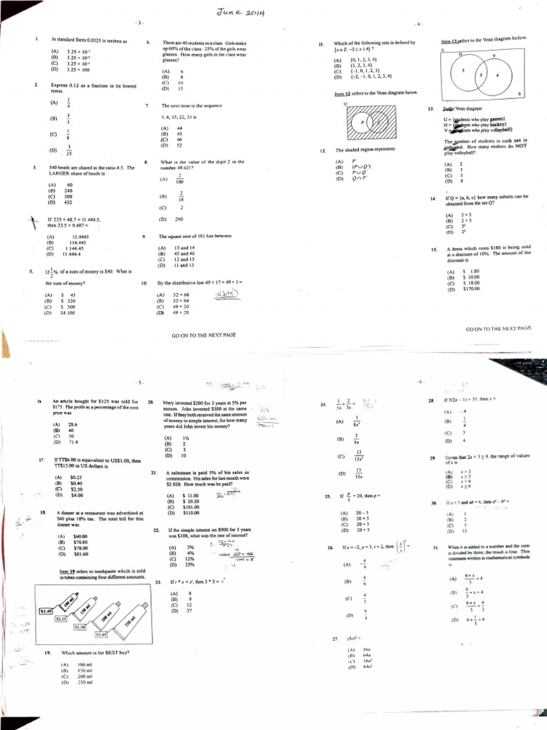 Csec Math P10689 Pdf