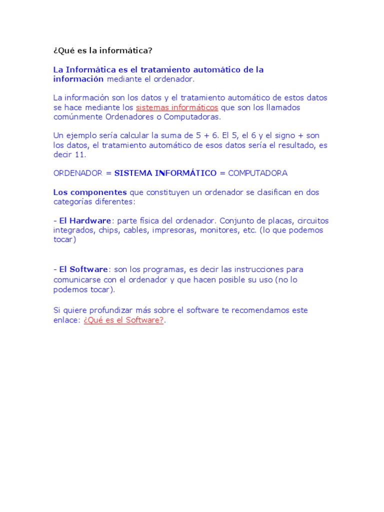 Qué Es La Informática | PDF | Periférico | Informática