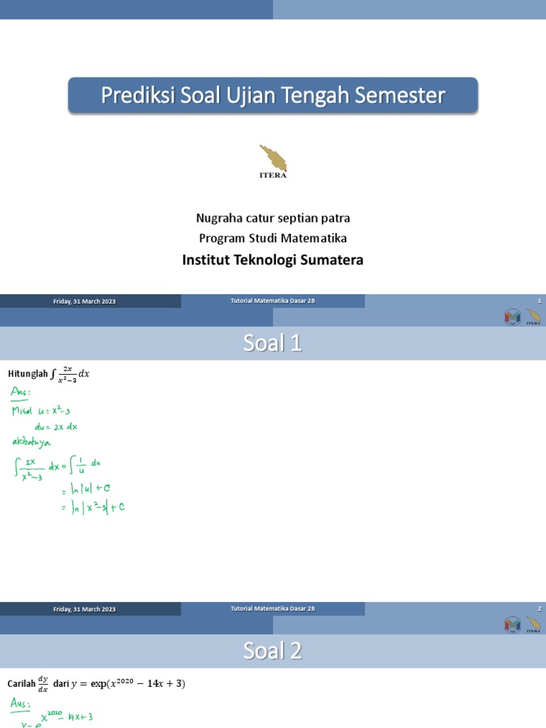Bahas Soal Tutorial Matematika Dasar 2B Itera | PDF