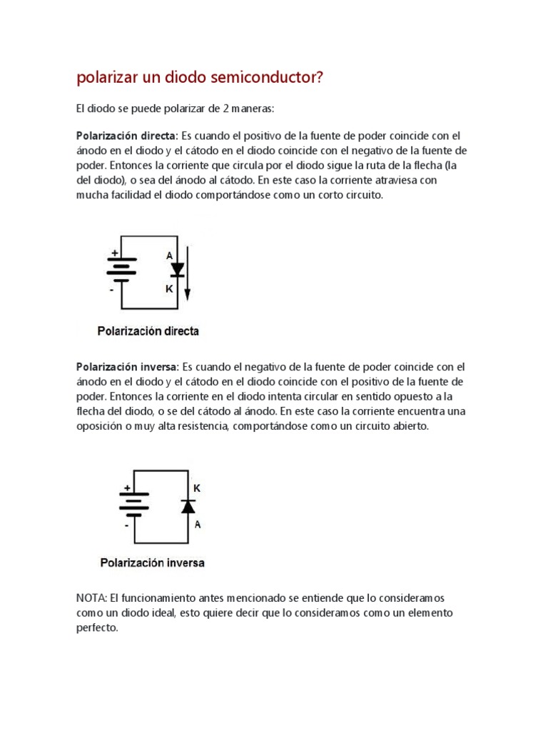 Polarizar Un Diodo Semiconductor | PDF | Diodo | Diodo emisor de luz