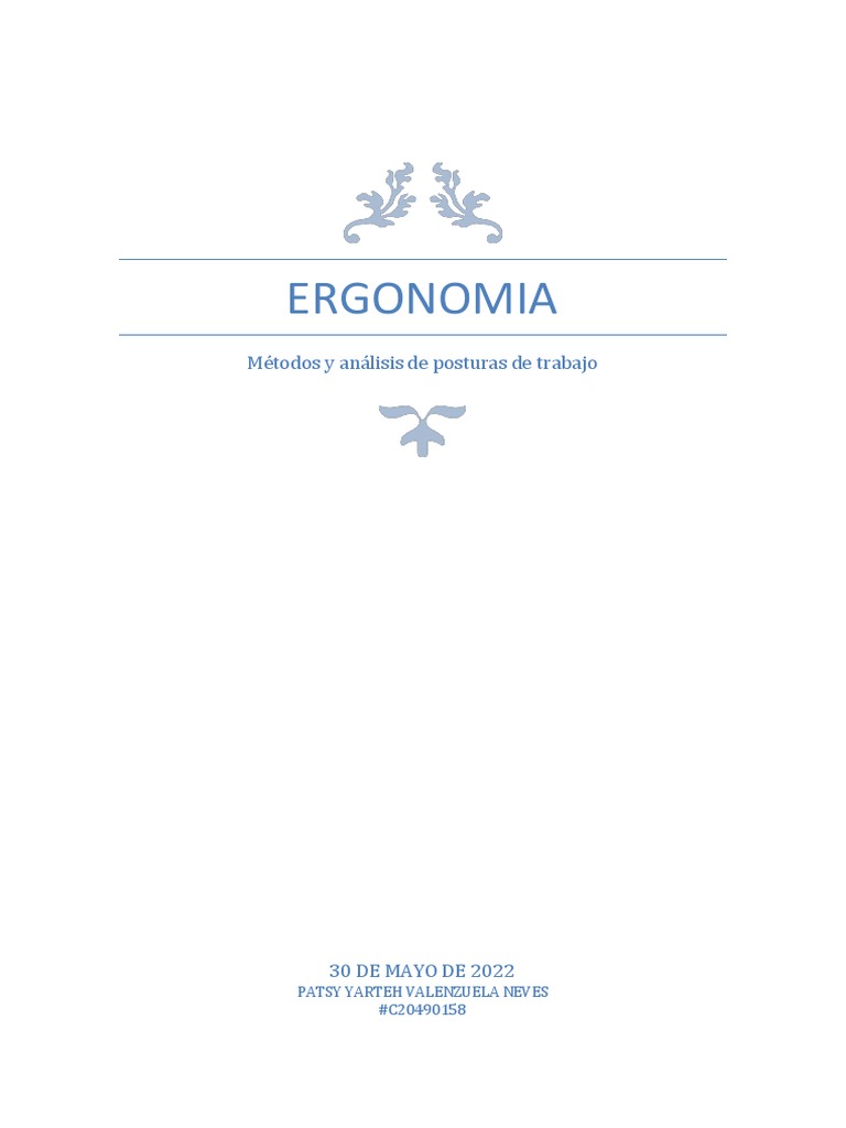 Tablas Ergonomía | PDF