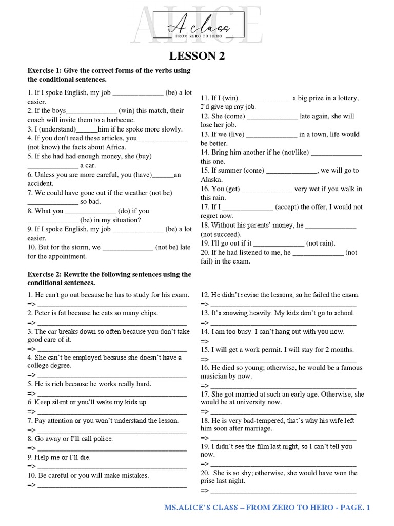 IF Clause Exercise | PDF