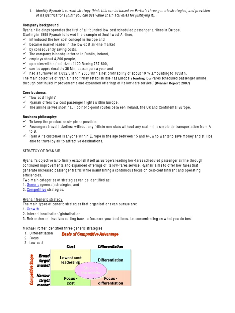 Ryanair Strategy 2 - 5 Pages | PDF | Low Cost Carrier | Airlines