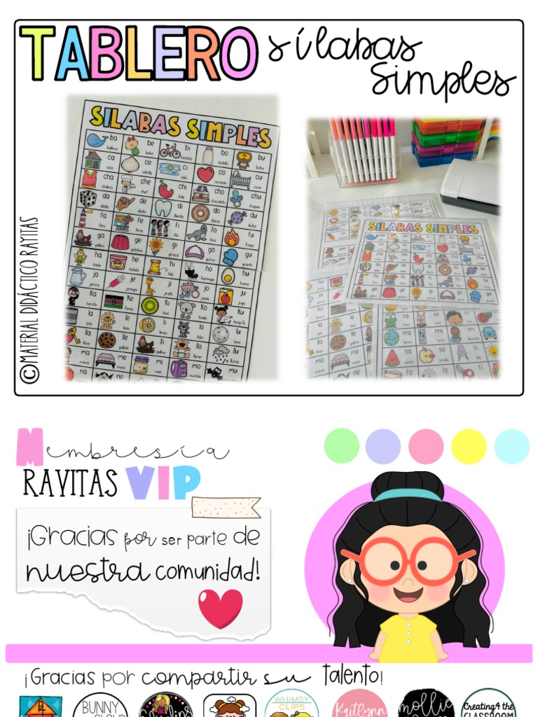 Tablero de Sílabas Simples 1er Grado | PDF