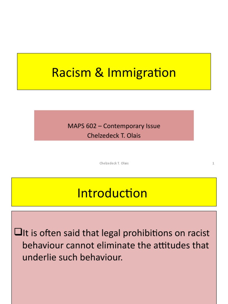 Racism & Immigration - Copy | PDF | Racism | Discrimination & Race Relations