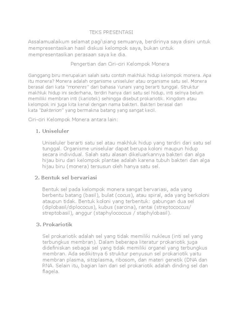 Teks Presentasi | PDF