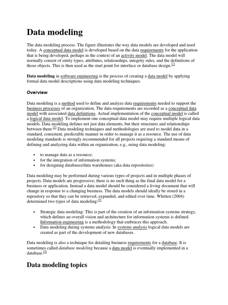Data Modeling | PDF | Data Model | Conceptual Model