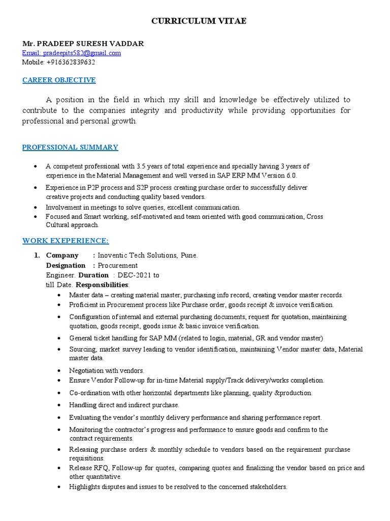 Pradeep Resume | PDF