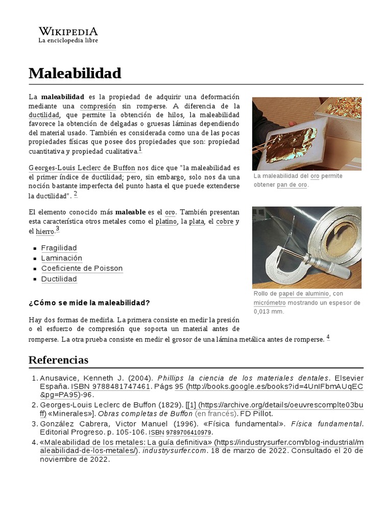 Propiedades y Medición de Maleabilidad | PDF
