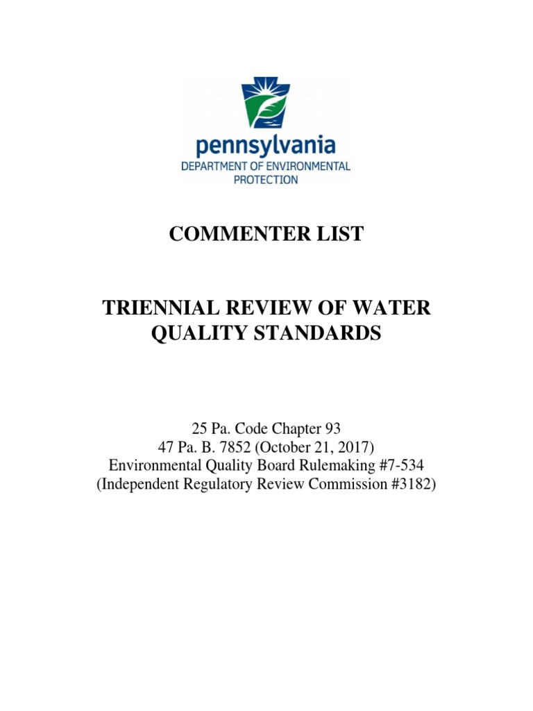 04a - 7-534 - Triennial - Final - Commenter List | PDF