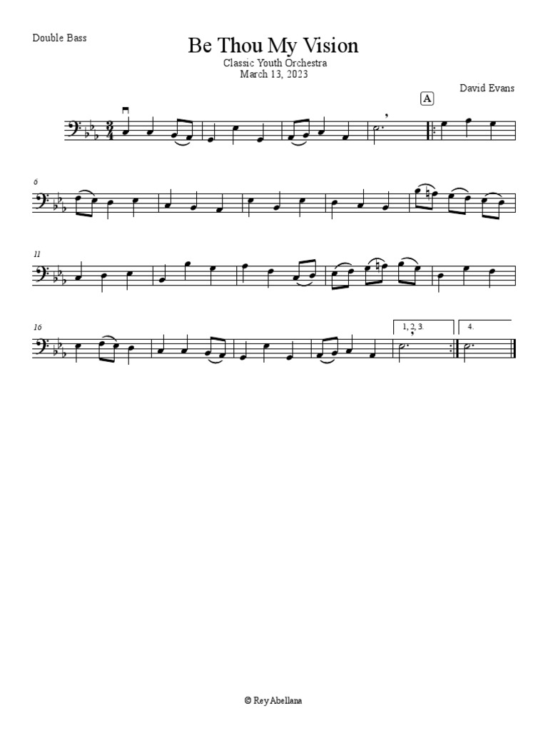 Be Thou My Vision - Double Bass | PDF