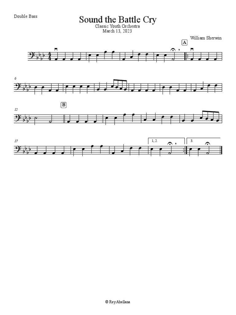 Sound The Battle Cry - Double Bass | PDF