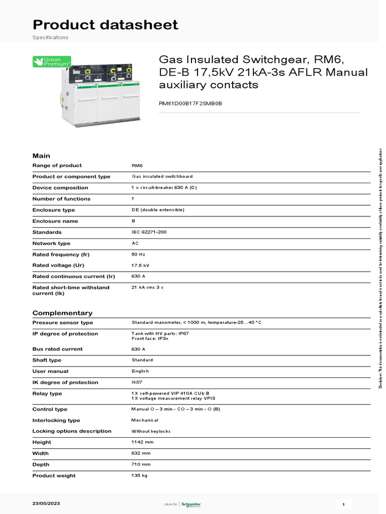 RM6 RM61D00B17F2SMB0B | PDF | Relay | Electric Power