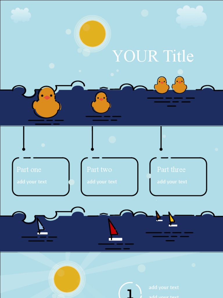 Cartoon Yellow Duck PowerPoint Template | PDF