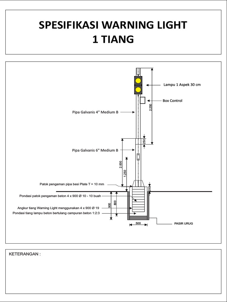 Spesifikasi Tiang Lampu dan Pondasi | PDF