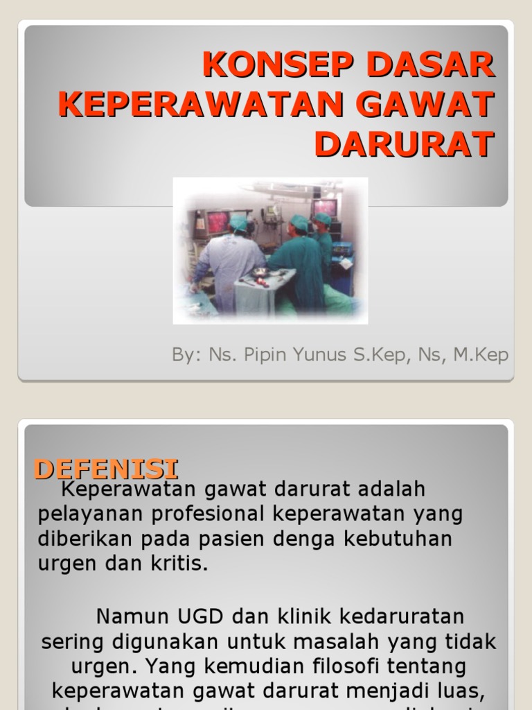 Konsep Dasar Keperawatan Gawat Darurat | PDF