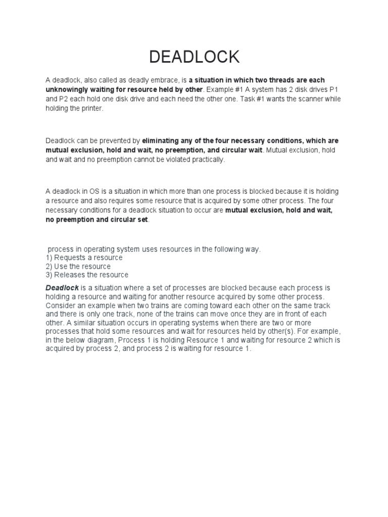 Deadlocks in OS | PDF | Process (Computing) | System Software Deadlocks in OS | PDF | Process (Computing) | System Software