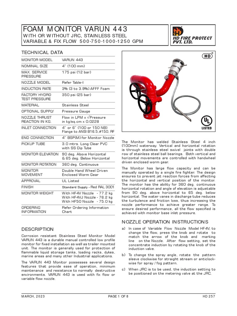 Foam Monitor Varun 443 | PDF