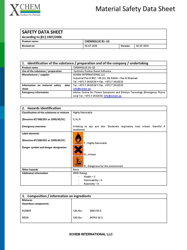 Chemxglue 81-10 MSDS | PDF
