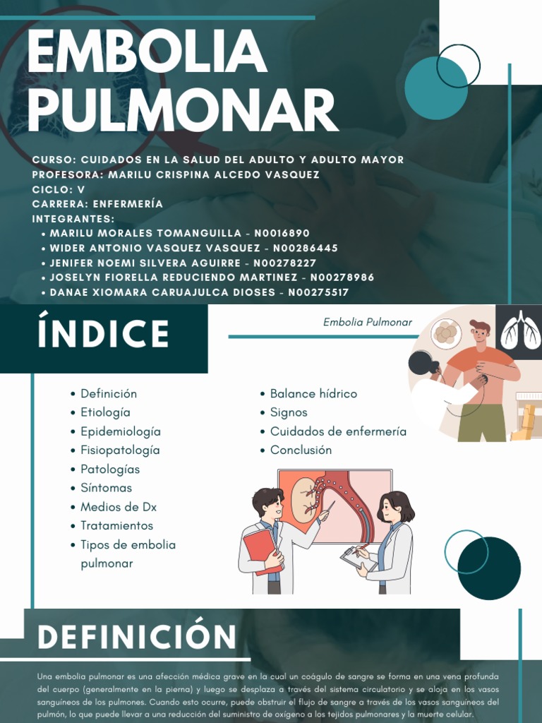 Embolia Pulmonar | PDF | Embolia | Trombo