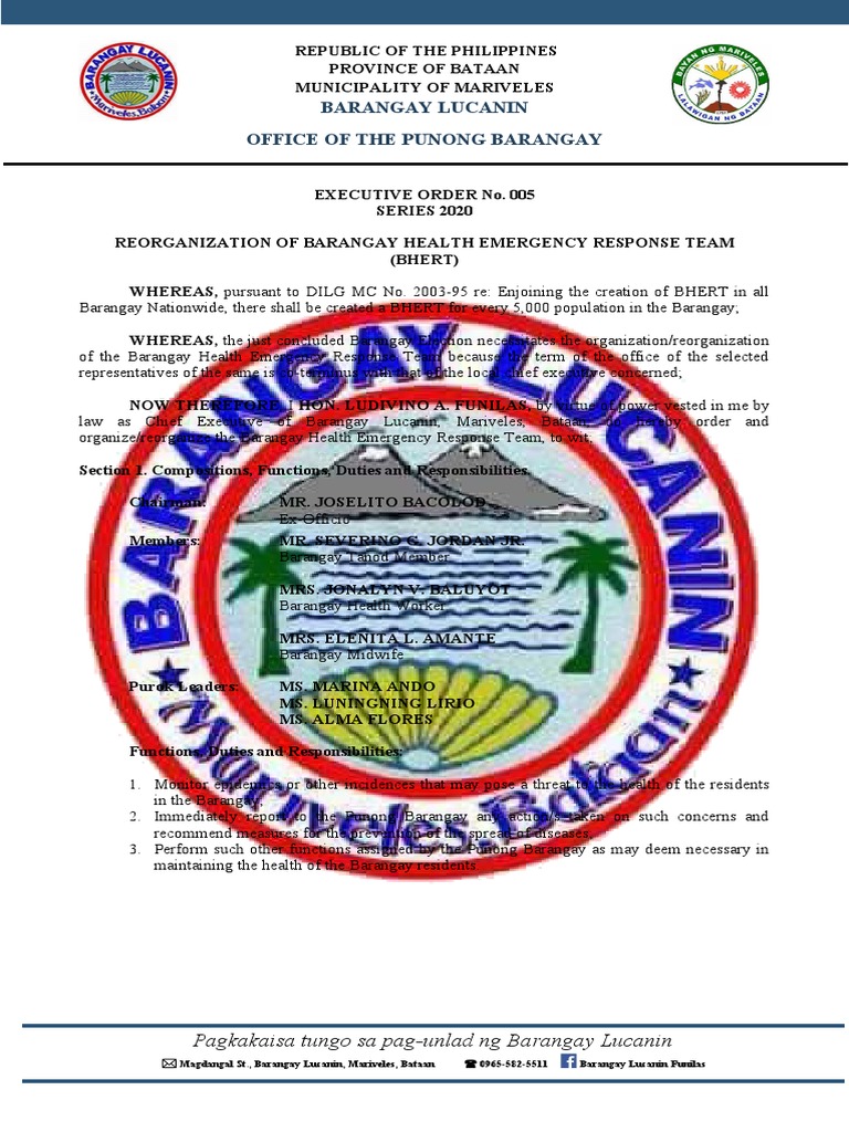 Eo 005 Bhert | PDF | Governance | Justice