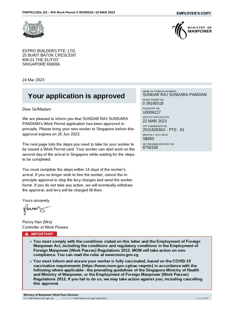 Work Permit Approval for Employers | PDF | Employment | Working Time