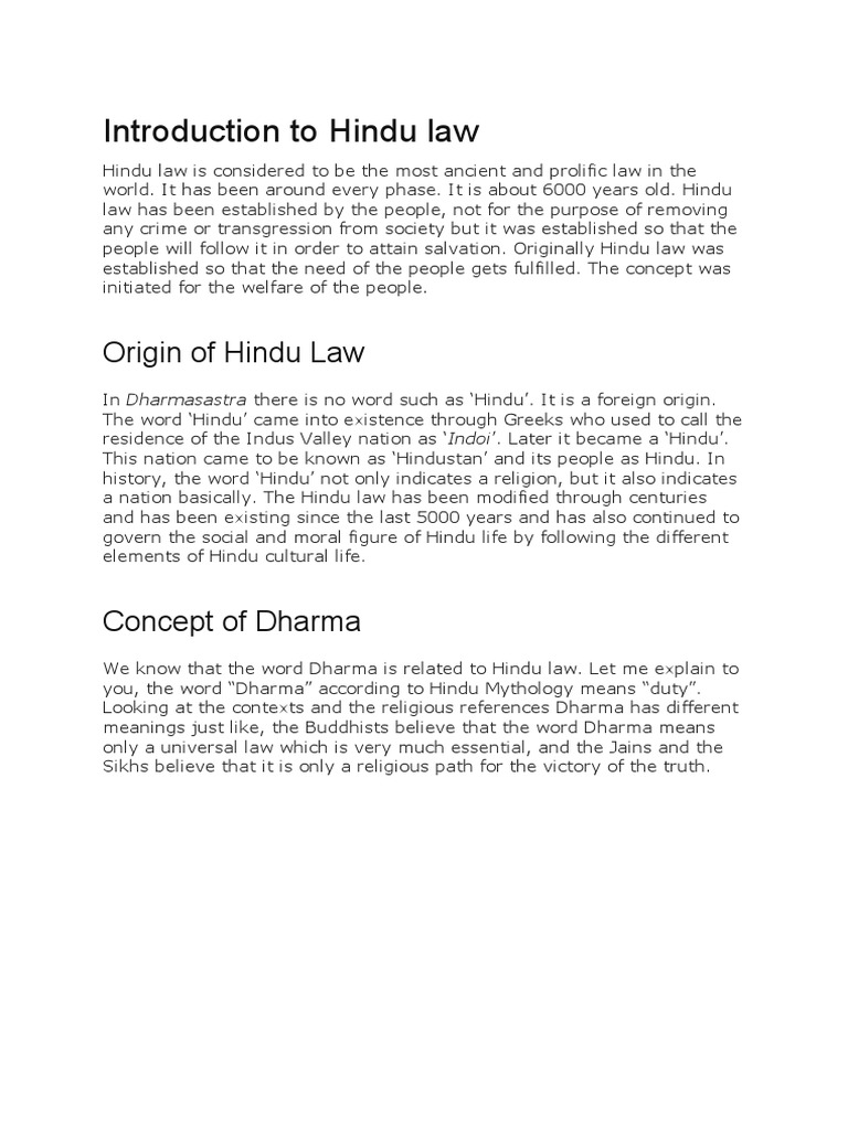 Overview of Hindu Law and Dharma | PDF | Religious Conversion | Moksha