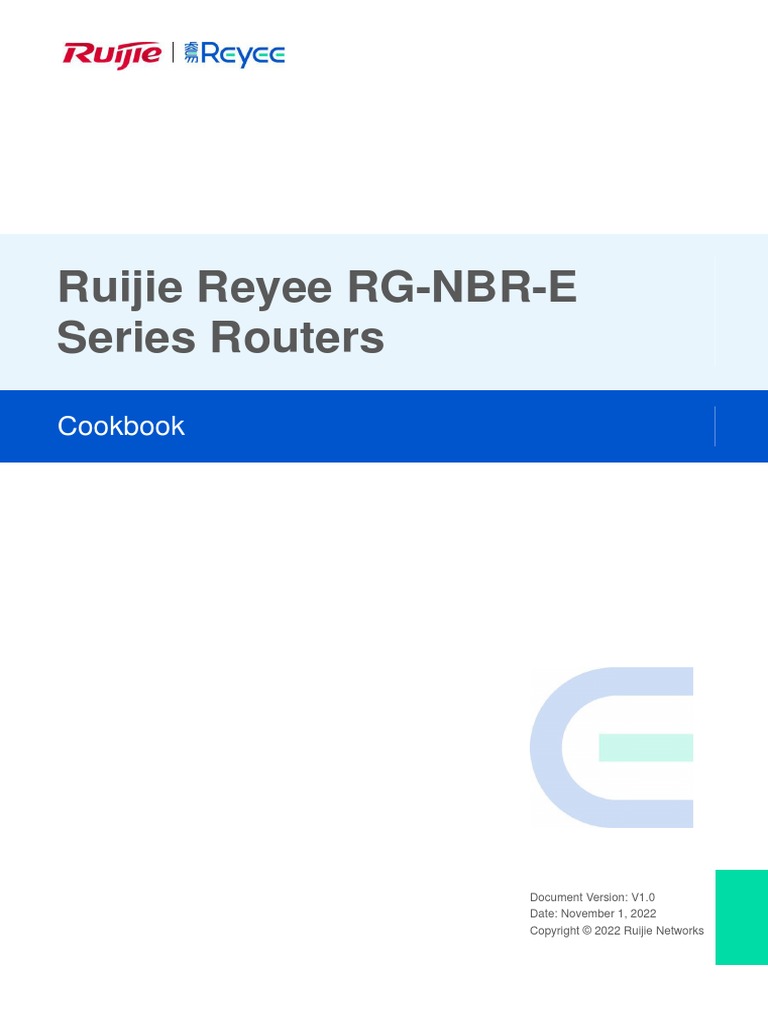 Ruijie+Reyee+RG NBR E+Series+Routers+Cookbook (V1.0) | PDF | Usb | Router (Computing)