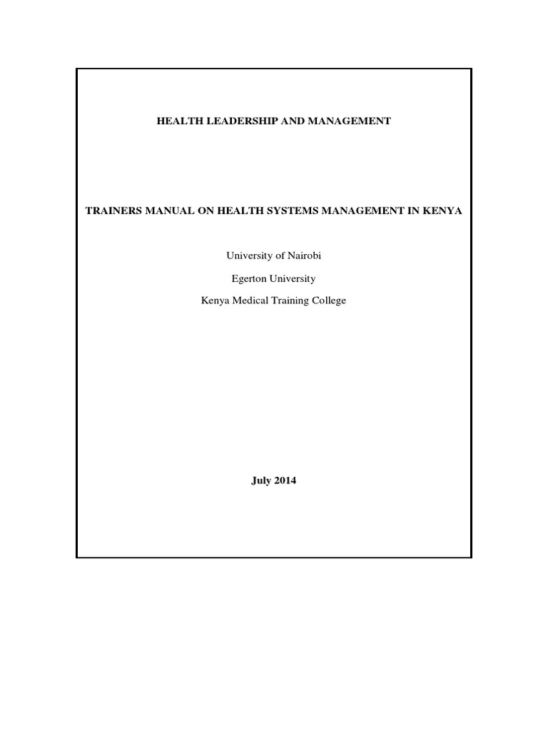 HSM (KMTC) Manual - Final | PDF