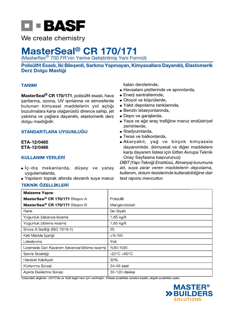 MasterSeal CR 170 171 | PDF