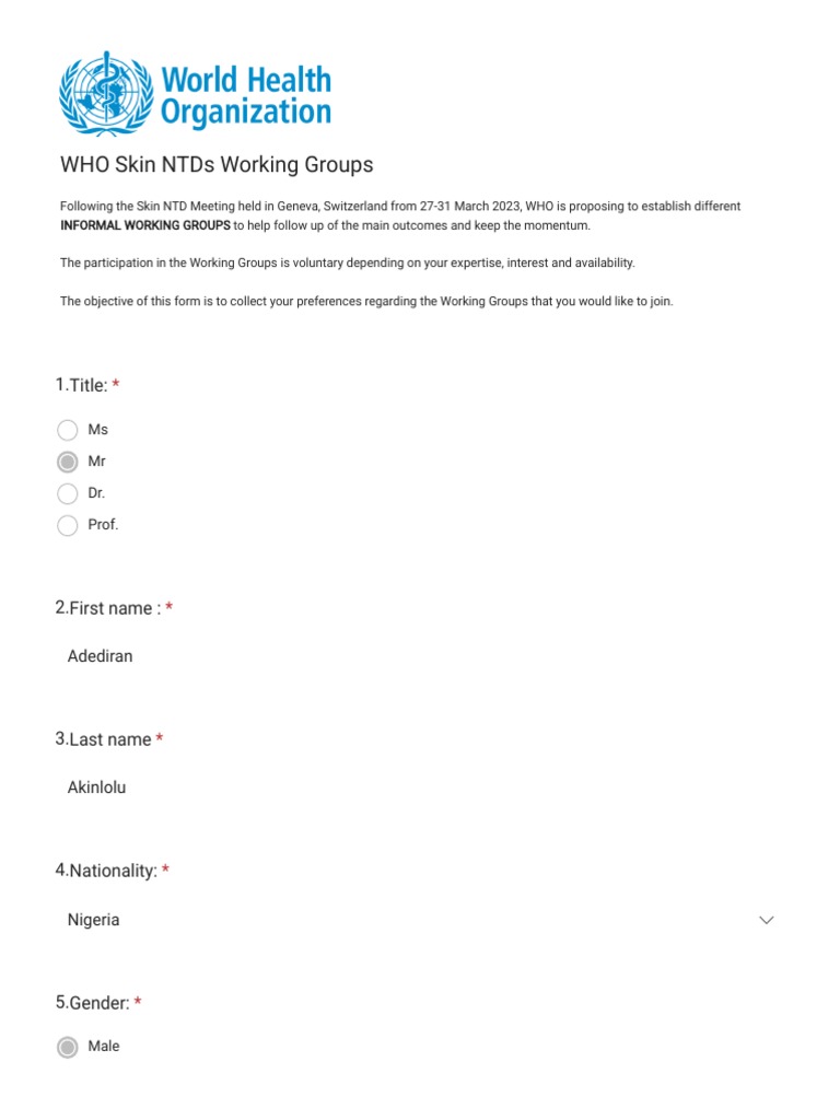 WHO Skin NTDs Working Groups | PDF | Health Sciences | Microbiology