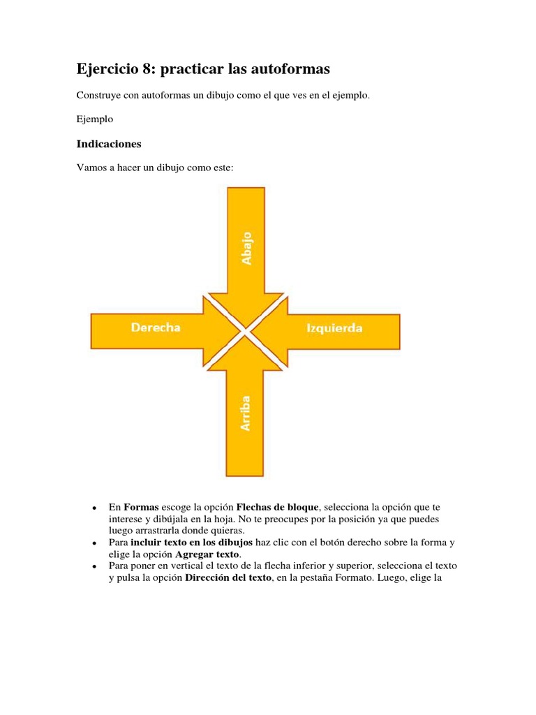 Crear Dibujo con Autoformas en Word | PDF