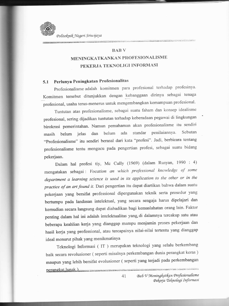 Pertemuan 7 Bab5 Meningkatkan Profesionalisme Pekerja TI | PDF