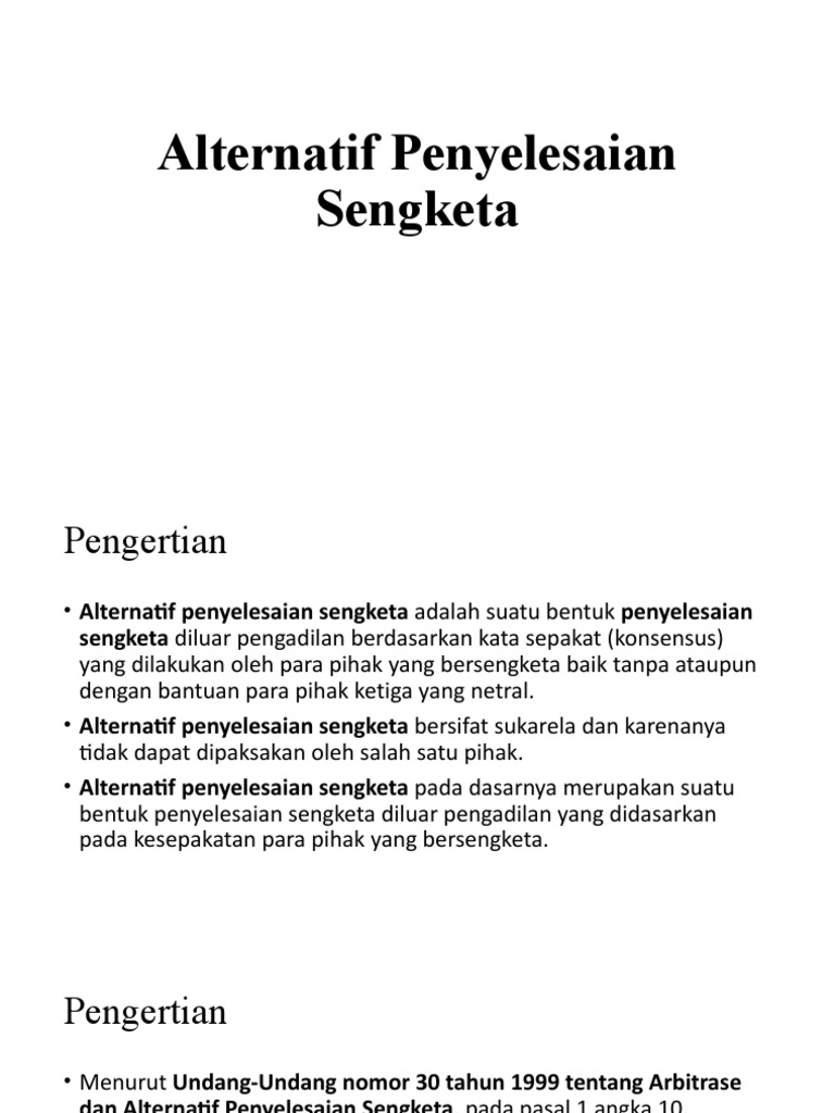 Alternatif Penyelesaian Sengketa | PDF