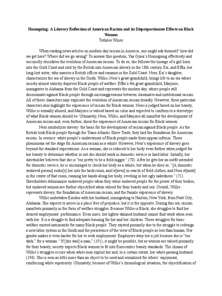 Homegoing - A Literary Reflection of American Racism and Its ...