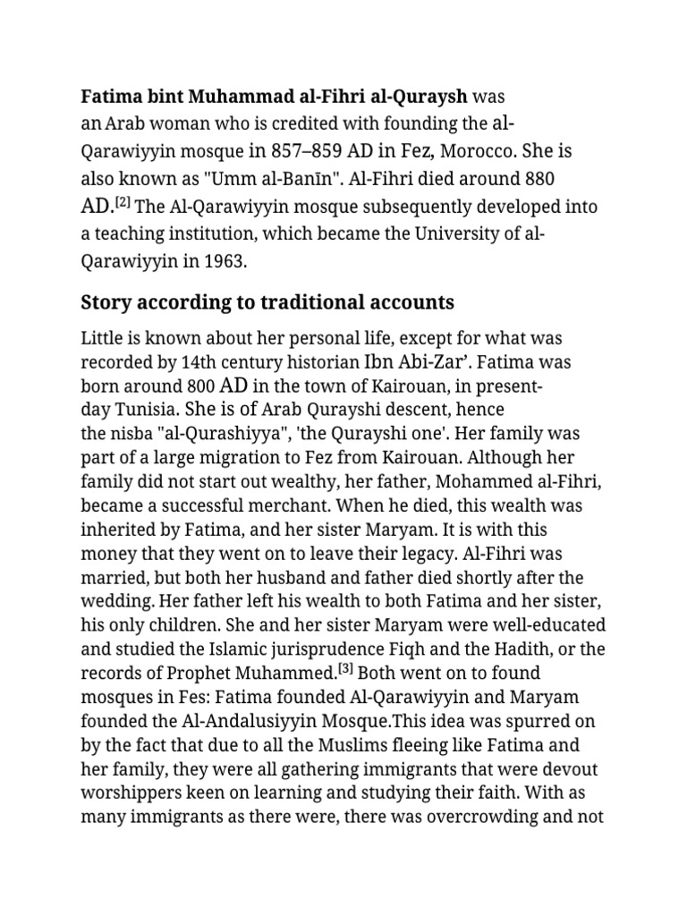 Fatima Al Fihri | PDF