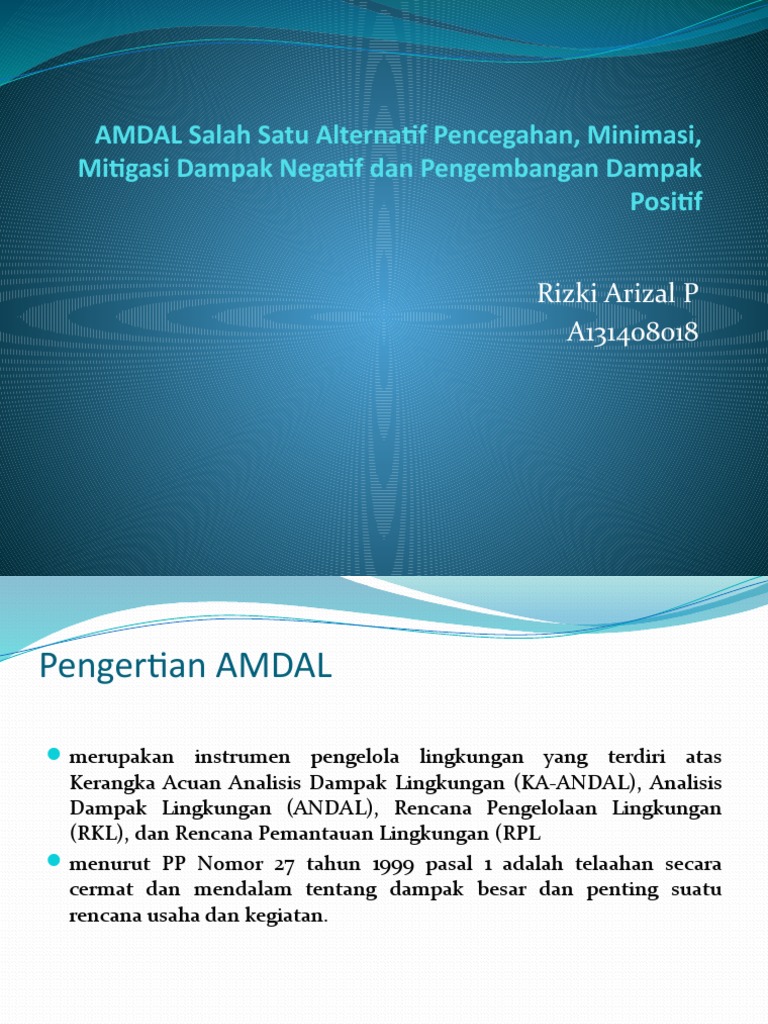 AMDAL Salah Satu Alternatif Pencegahan | PDF