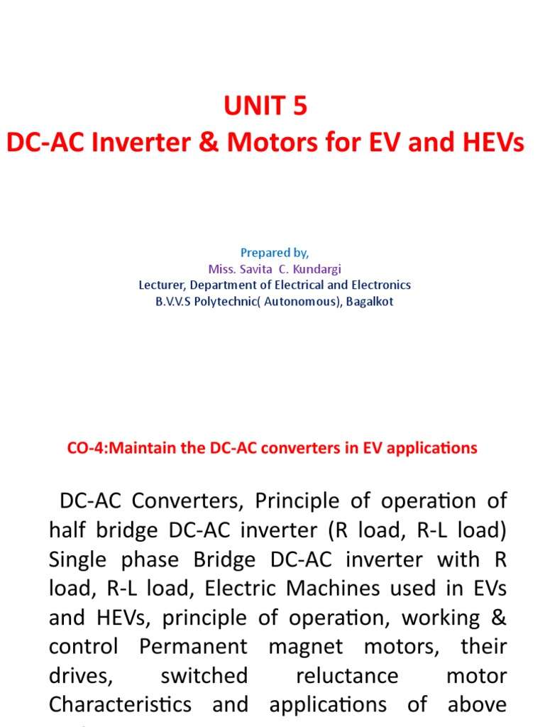 UNIT 5 Inverters | PDF | Power Inverter | Electric Motor