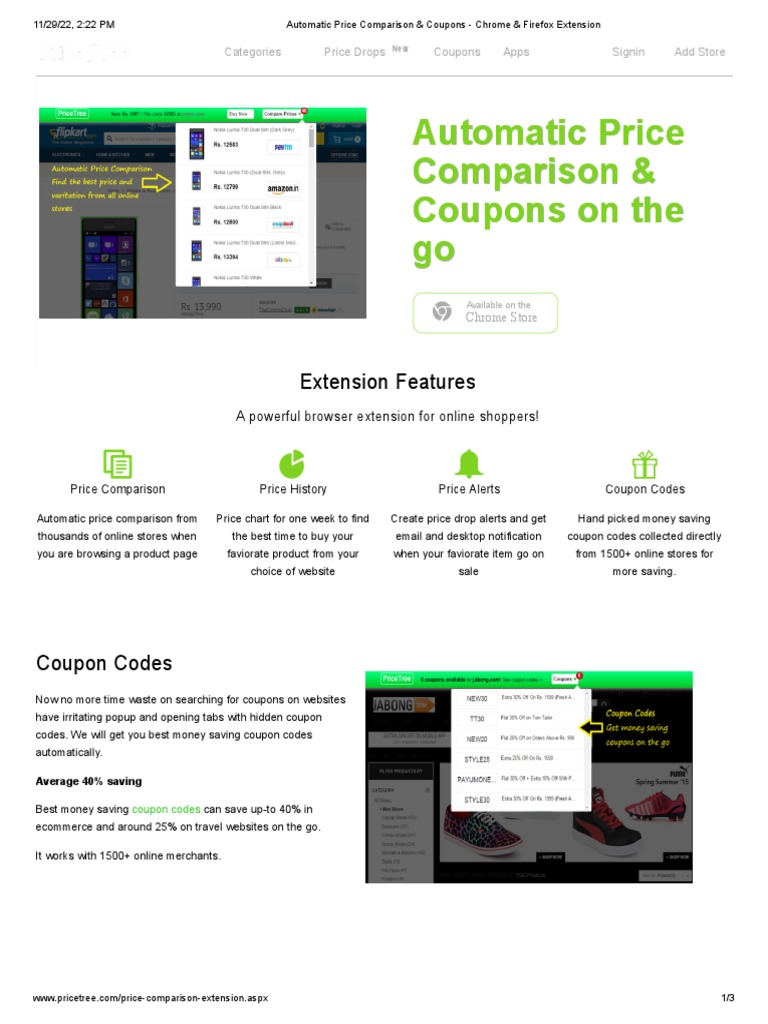Automatic Price Comparison & Coupons - Chrome & Firefox Extension | PDF ... Automatic Price Comparison & Coupons - Chrome & Firefox Extension | PDF ...