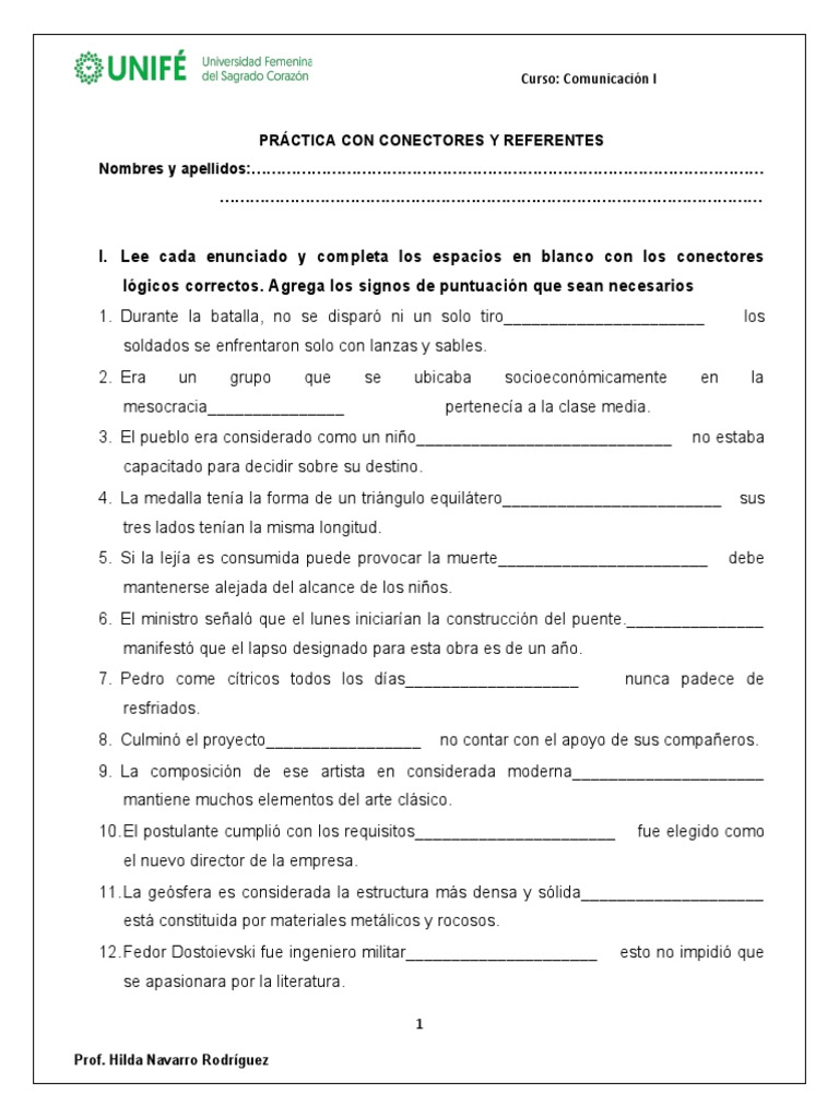 Ejercicios de Práctica Con Conectores | PDF