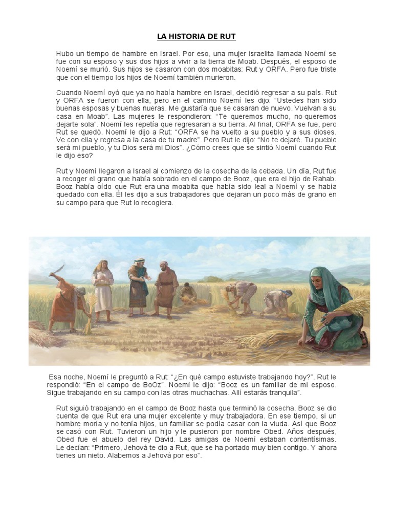 La Historia de Rut | PDF | Noemí (figura bíblica) | Libro de rut
